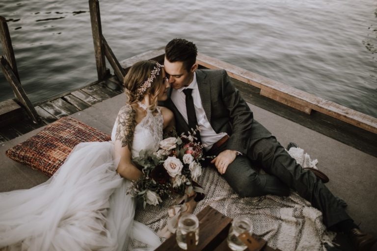 The West Coast Wedding of Taylor & Sheldon on the Lake