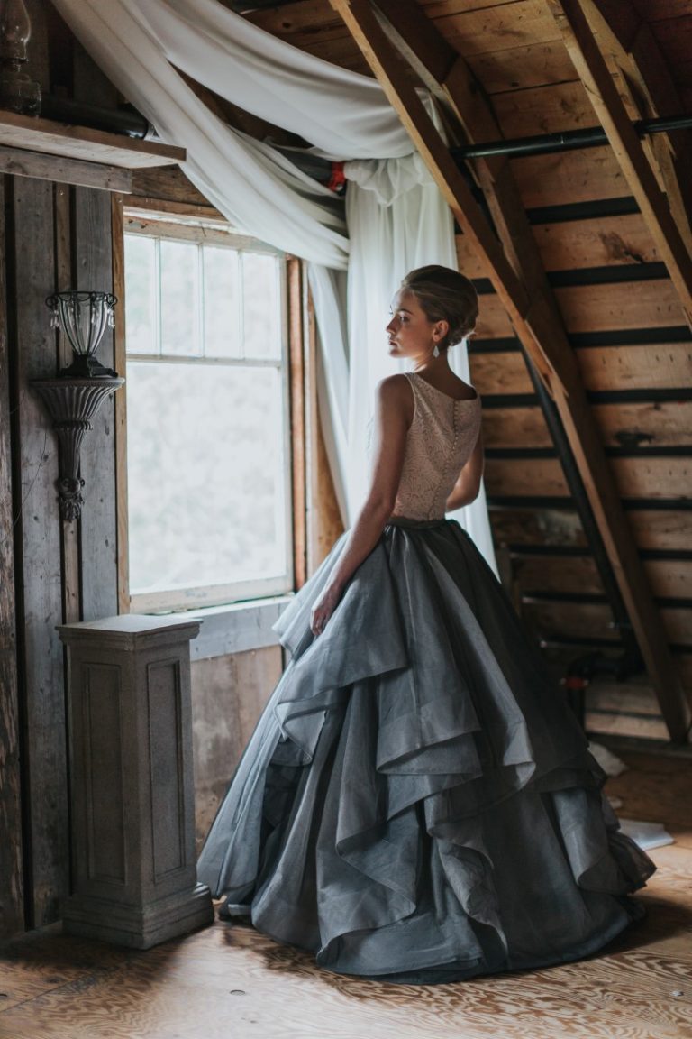 Dreamy Vintage Farmhouse with Moody Blue Gown | West Coast Weddings