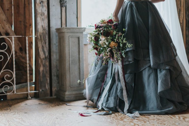 Dreamy Vintage Farmhouse with Moody Blue Gown | West Coast Weddings