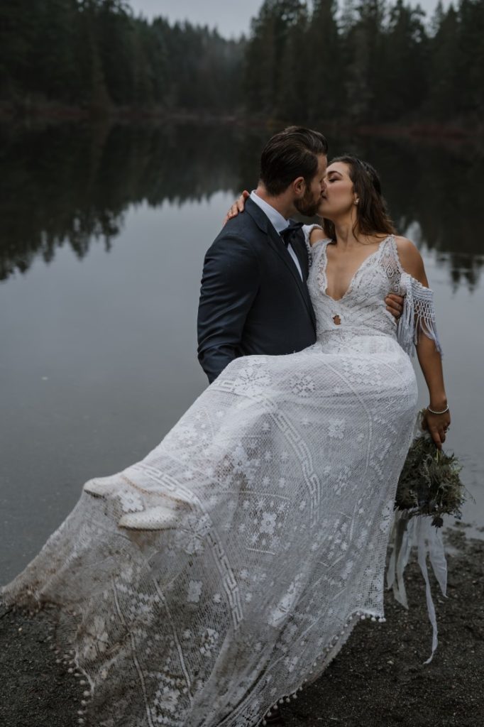 Romantic Elopement on Spectacle Lake | West Coast Weddings
