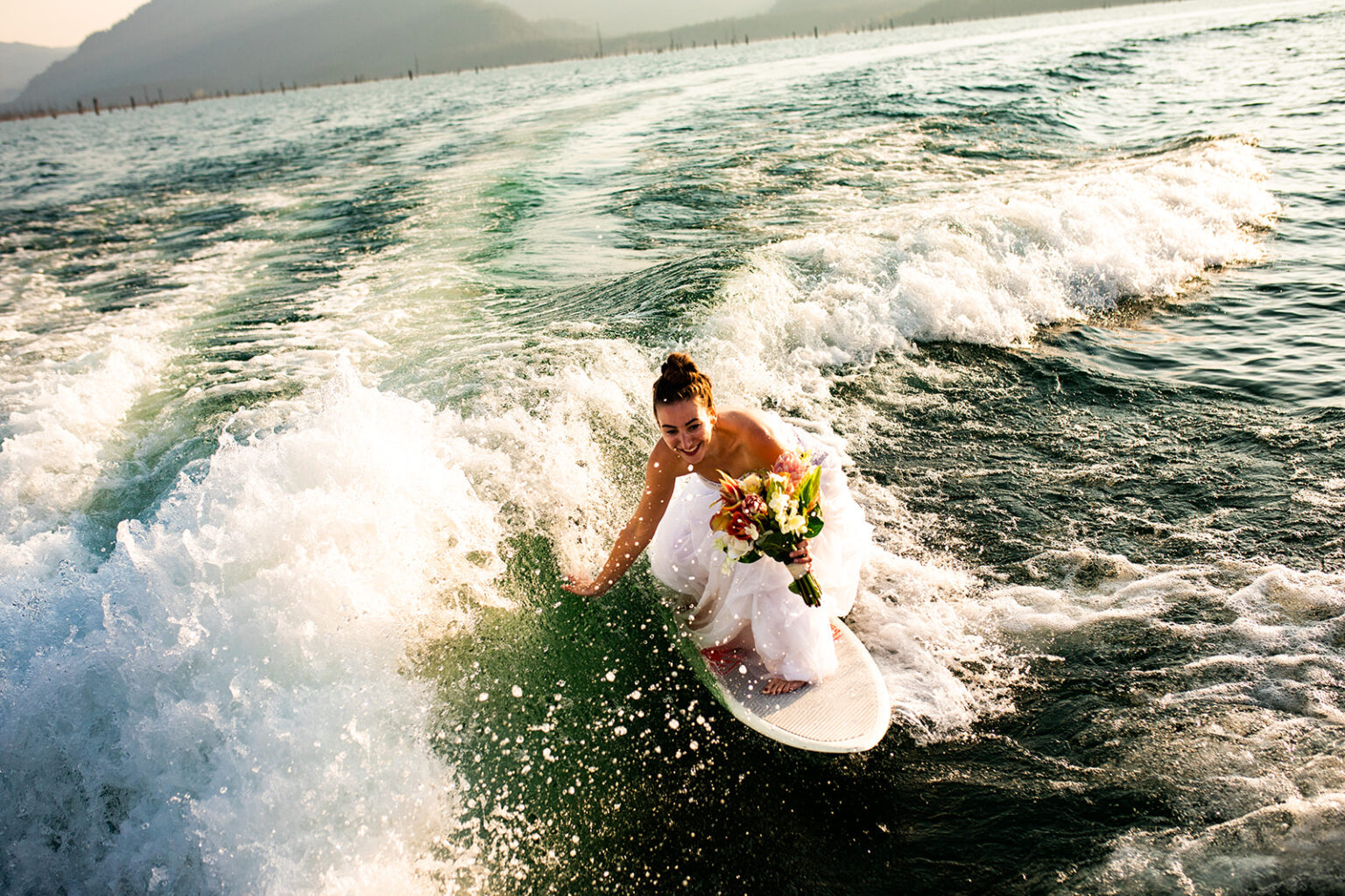 Surfer Bride Adventure on Vancouver Lake | West Coast Weddings